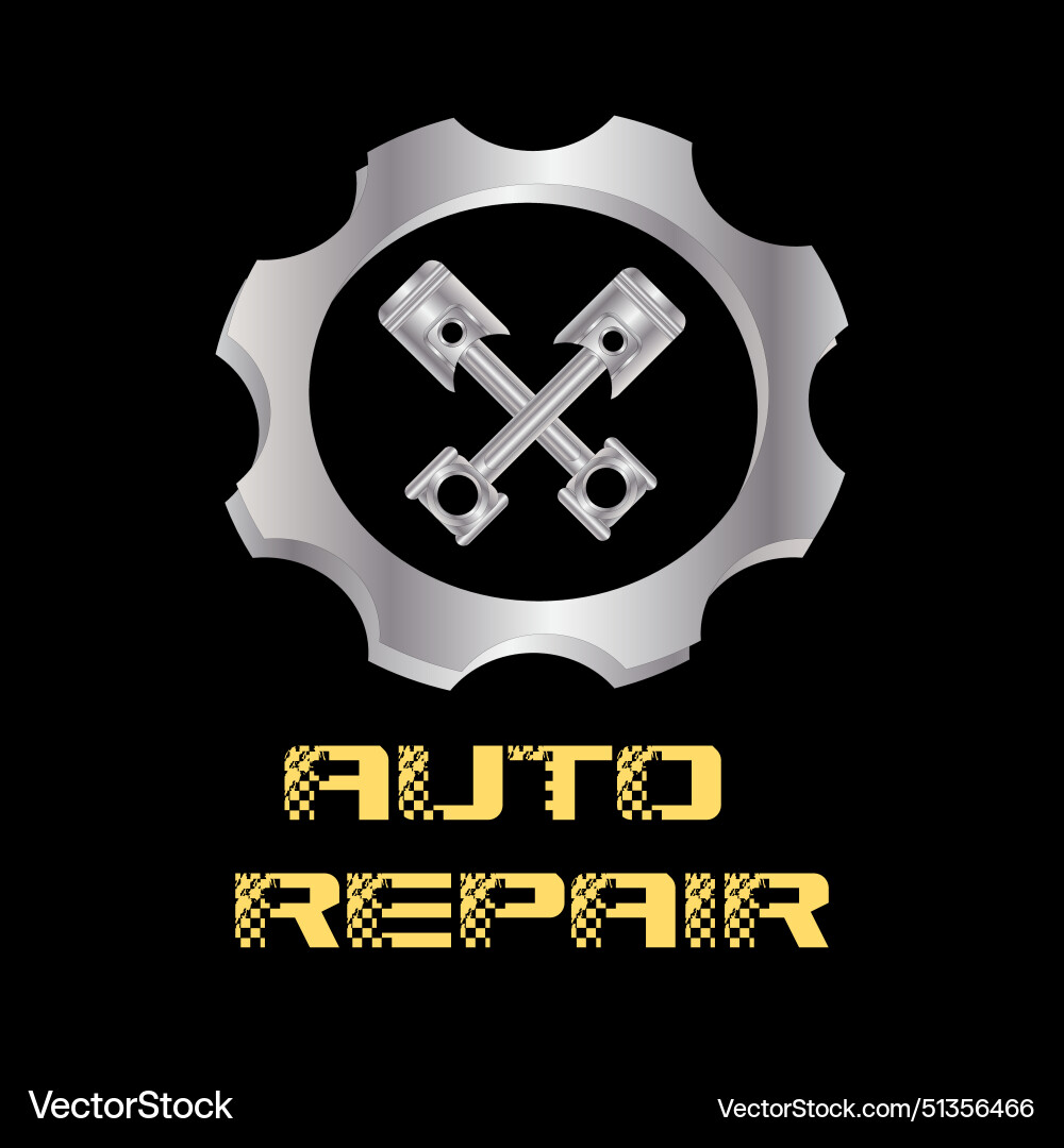 Auto repair sign and badge Royalty Free Vector Image
