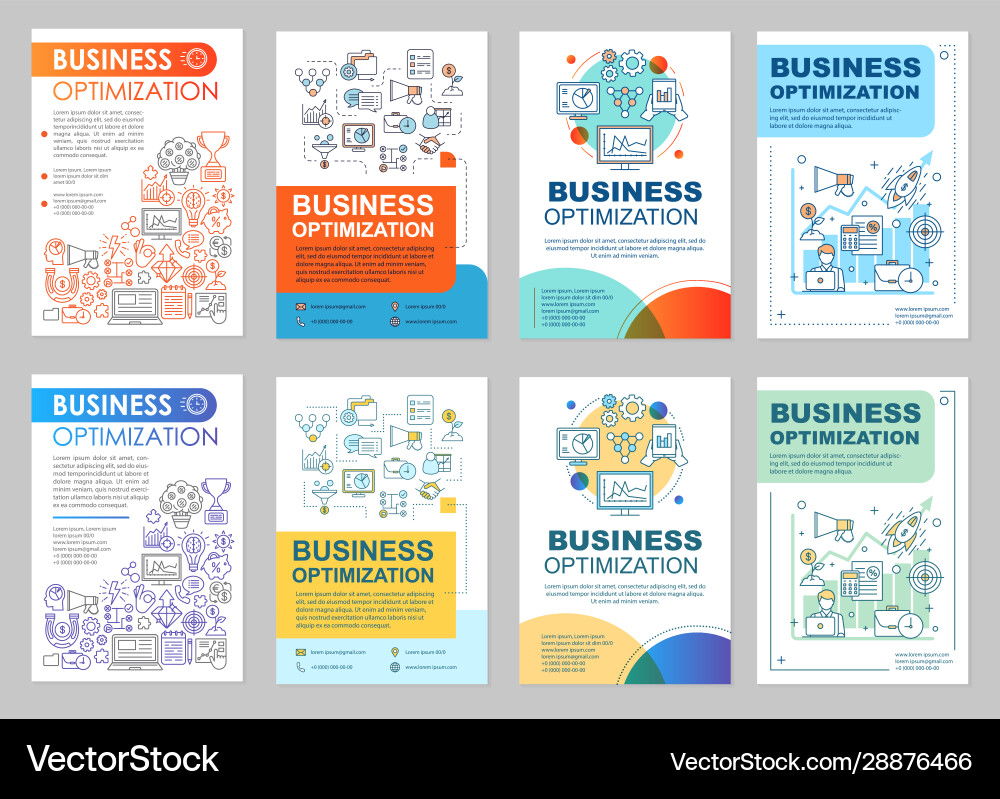 Business optimization brochure template layout Vector Image