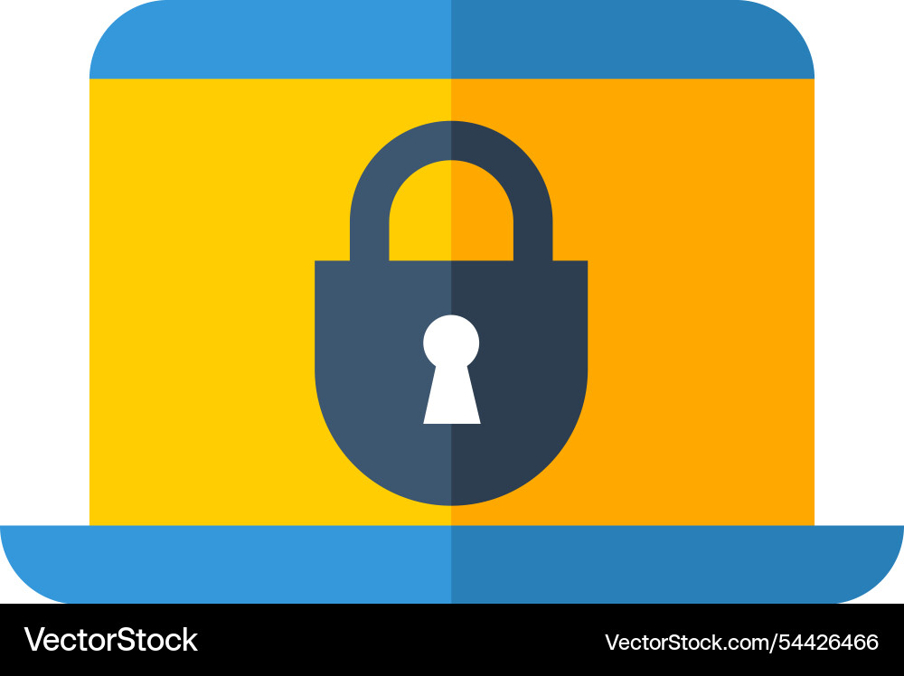 Laptop security color icon password protection Vector Image