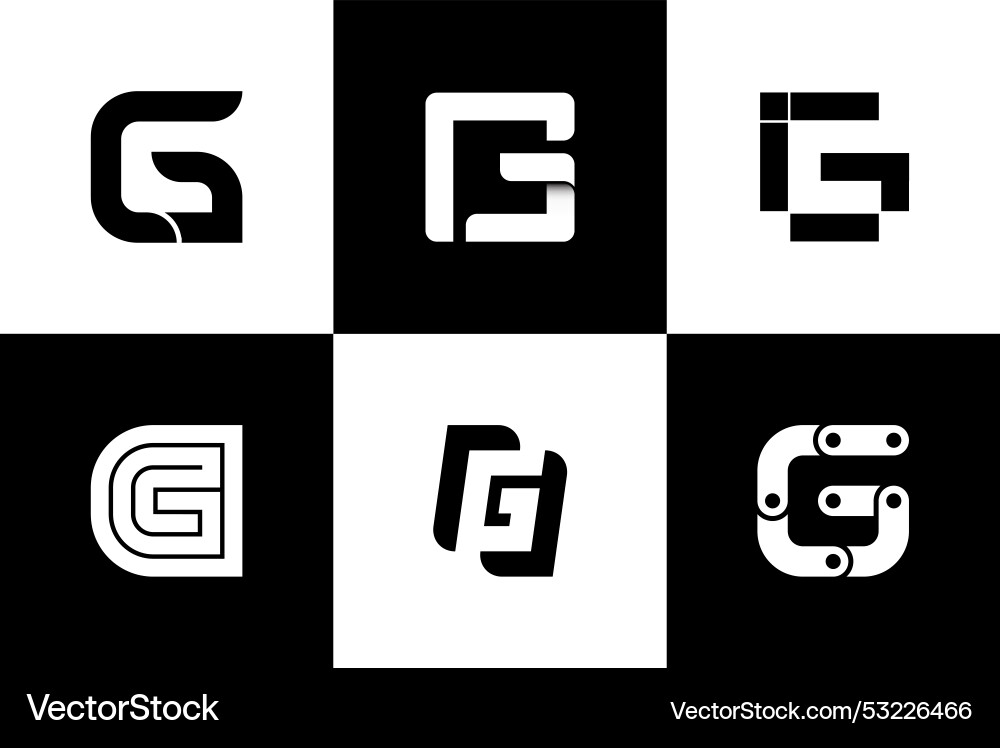 Letter g fonts and logo design Royalty Free Vector Image