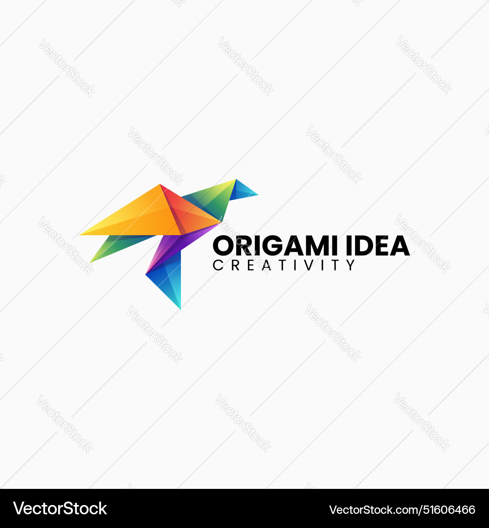 Logo origami gradient colorful style Royalty Free Vector