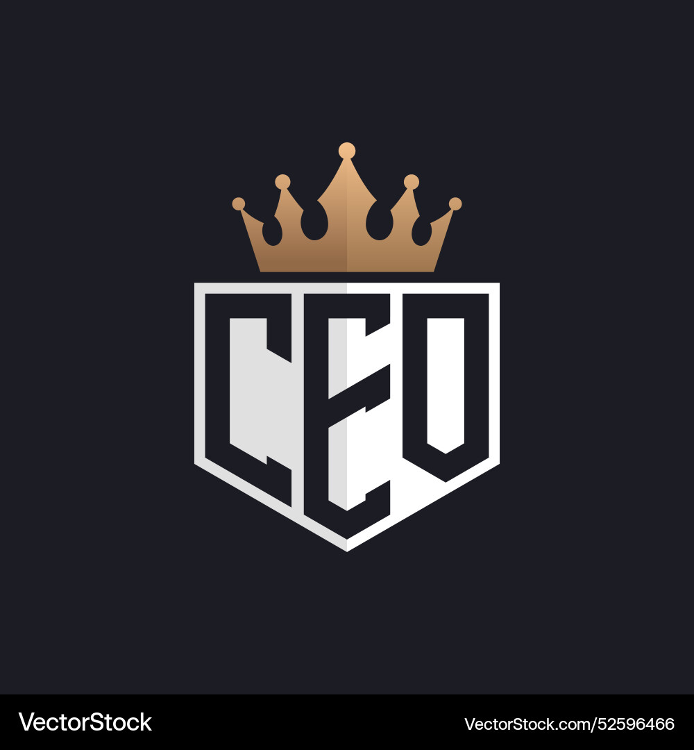 Luxury ceo logo with crown elegant initials Vector Image