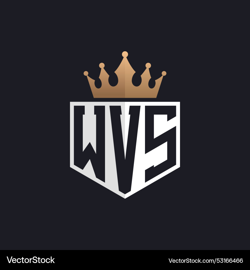 Luxury wvs logo with crown elegant initials Vector Image
