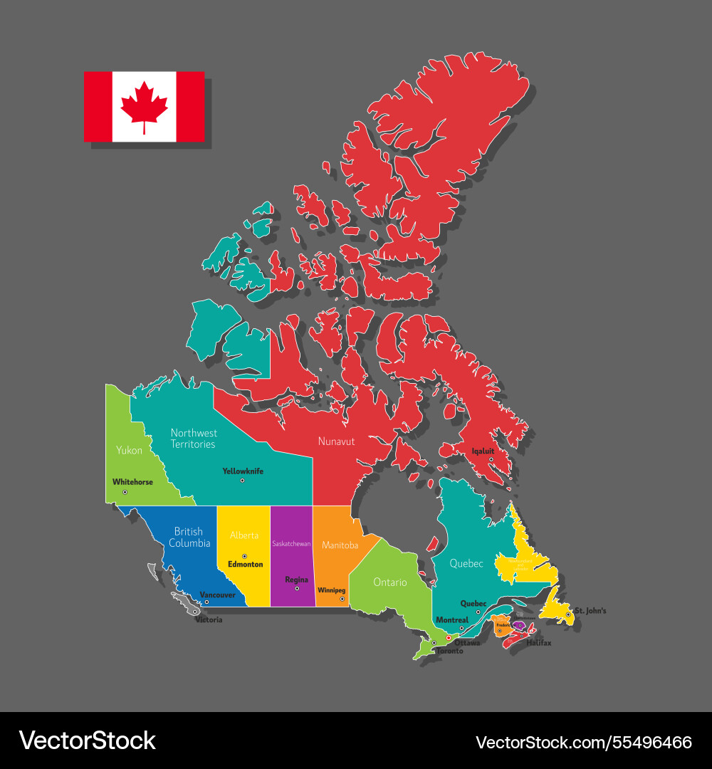 Map of canada Royalty Free Vector Image - VectorStock
