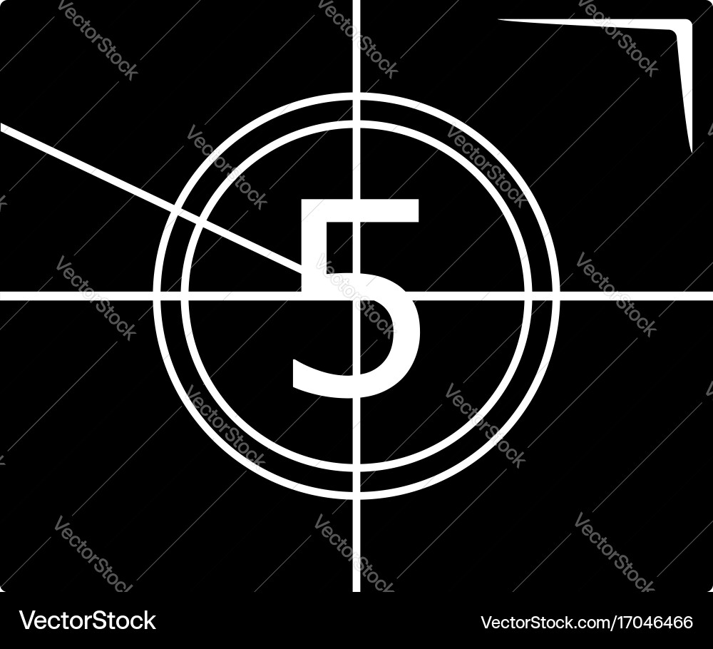 Movie countdown number icon simple black style Vector Image