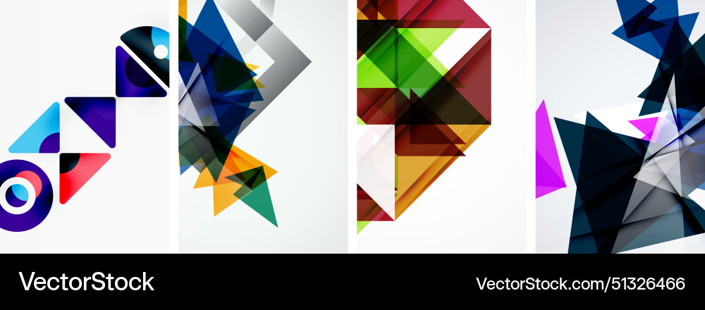 Triangle poster set for wallpaper business card Vector Image