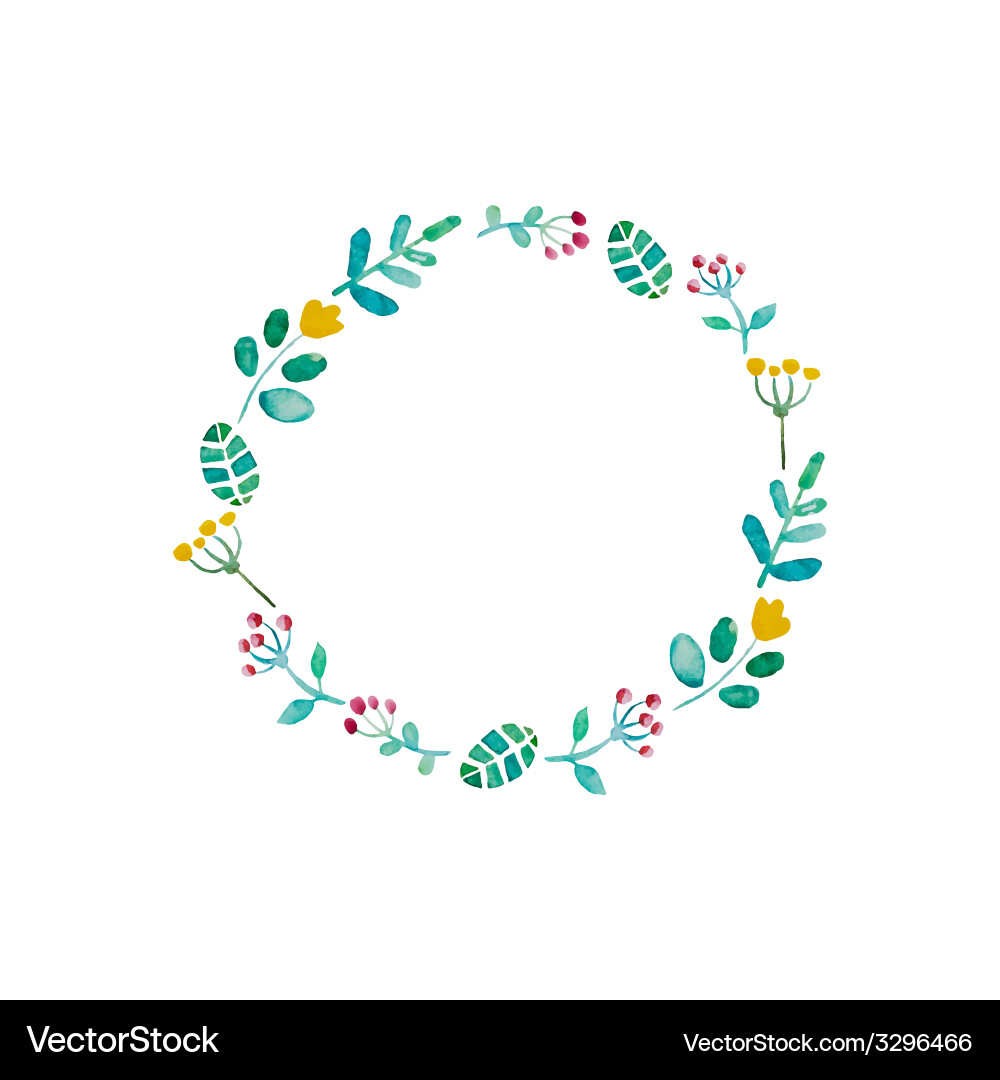 Watercolor flower frame Royalty Free Vector Image