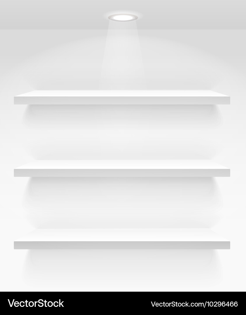 White Empty Shelves Royalty Free Vector Image - VectorStock