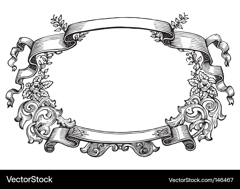 Antique frame engraving Royalty Free Vector Image