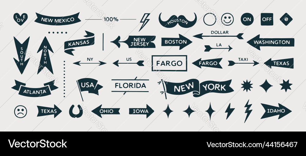 Arrow set vintage sign Royalty Free Vector Image