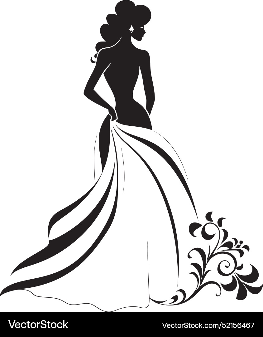 Bride with different wedding flowers w Royalty Free Vector