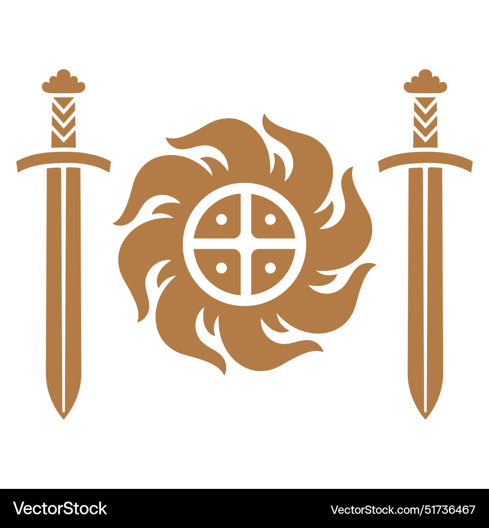Celtic scandinavian design sun drawn in ethnic Vector Image