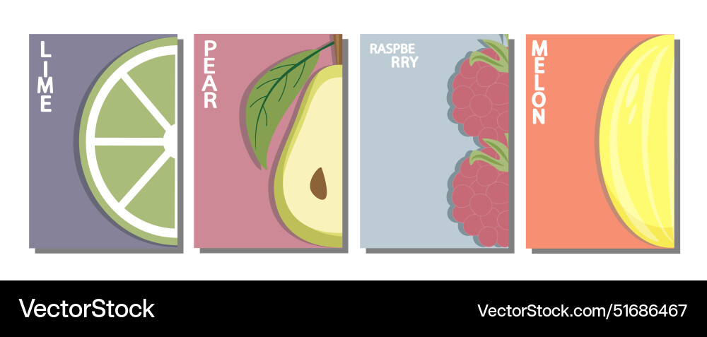 Fruit label set price tags poster banner Vector Image