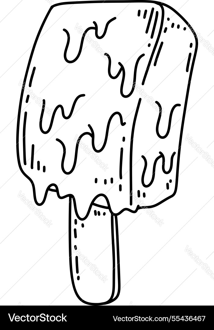 Hand drawn ice cream doodle style Royalty Free Vector Image