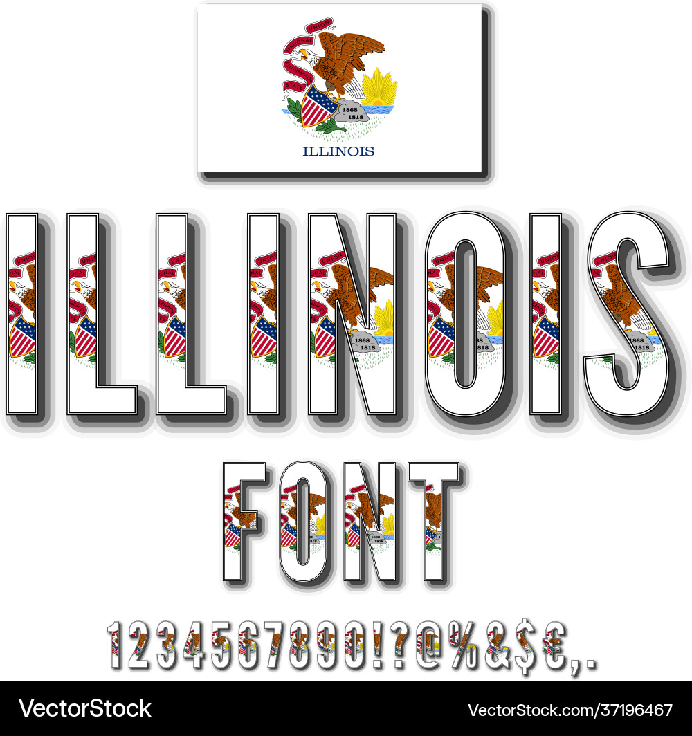 National flag font Royalty Free Vector Image - VectorStock