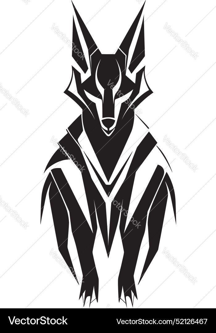 Pixelated pharaohs hound an abstract anubis Vector Image