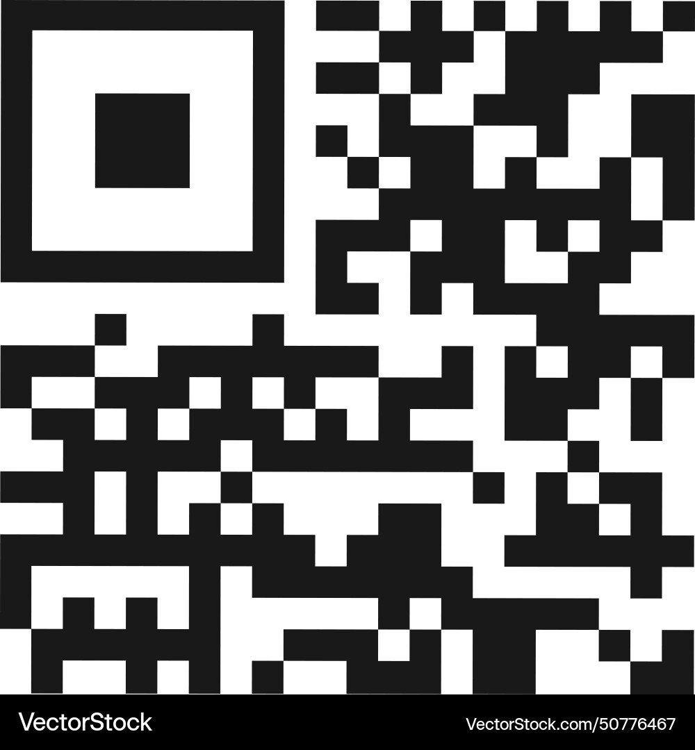 Scanning code encrypting black square data symbol Vector Image