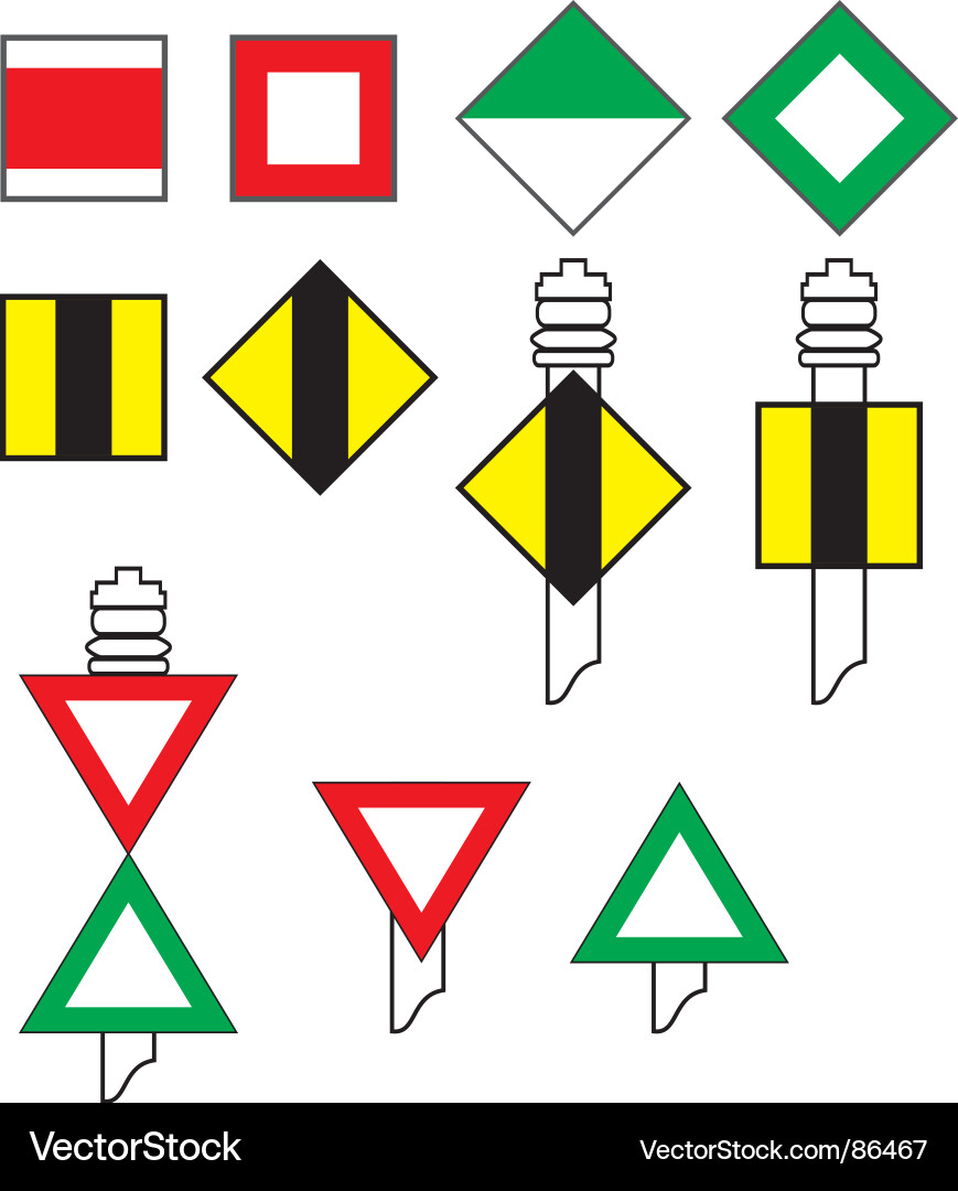 Signs river navigation Royalty Free Vector Image