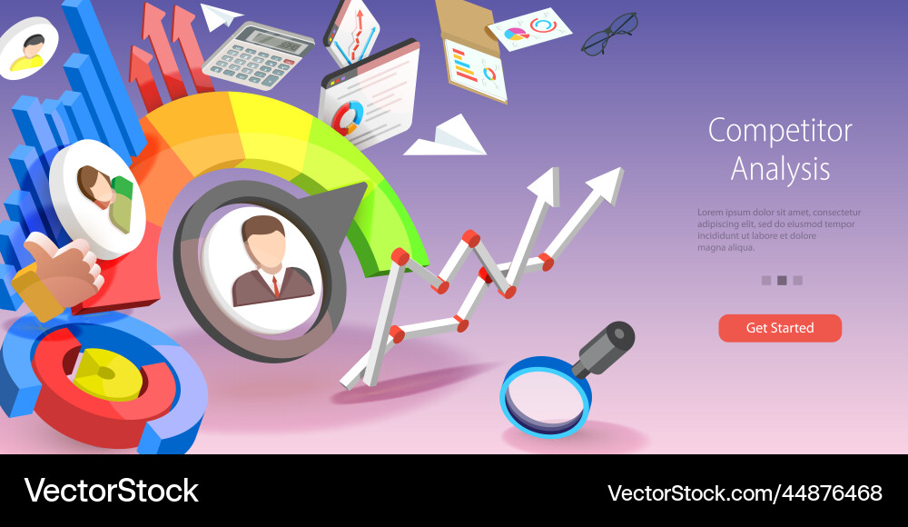 3d conceptual of competitor Royalty Free Vector Image