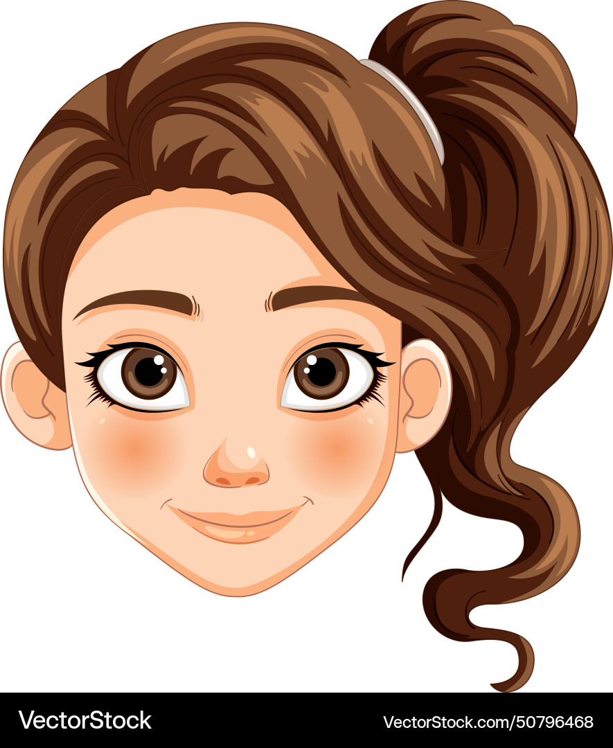 A cheerful young girls face Royalty Free Vector Image