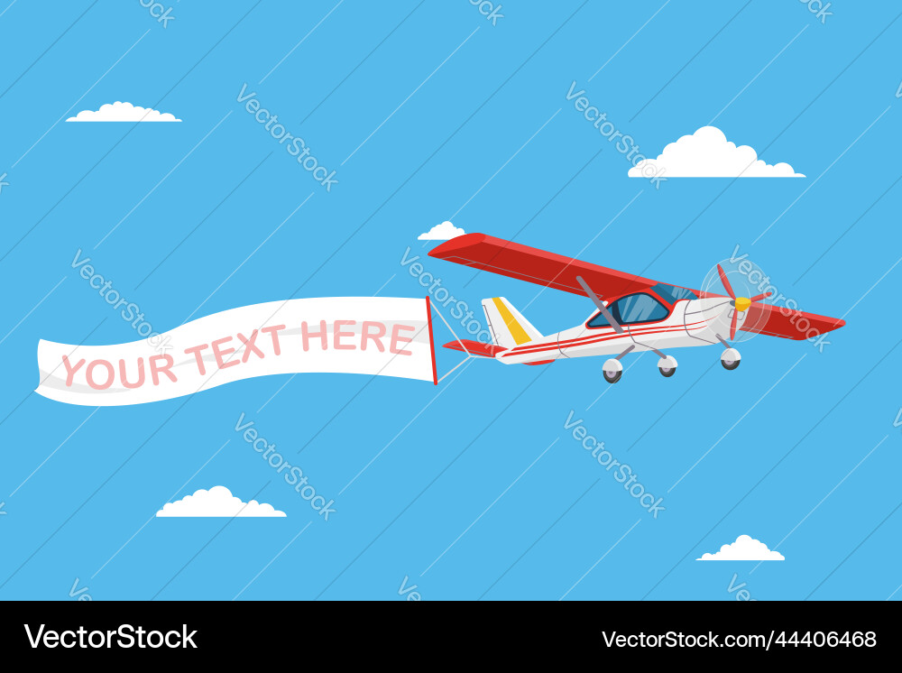 Airplane with banner template for text Royalty Free Vector