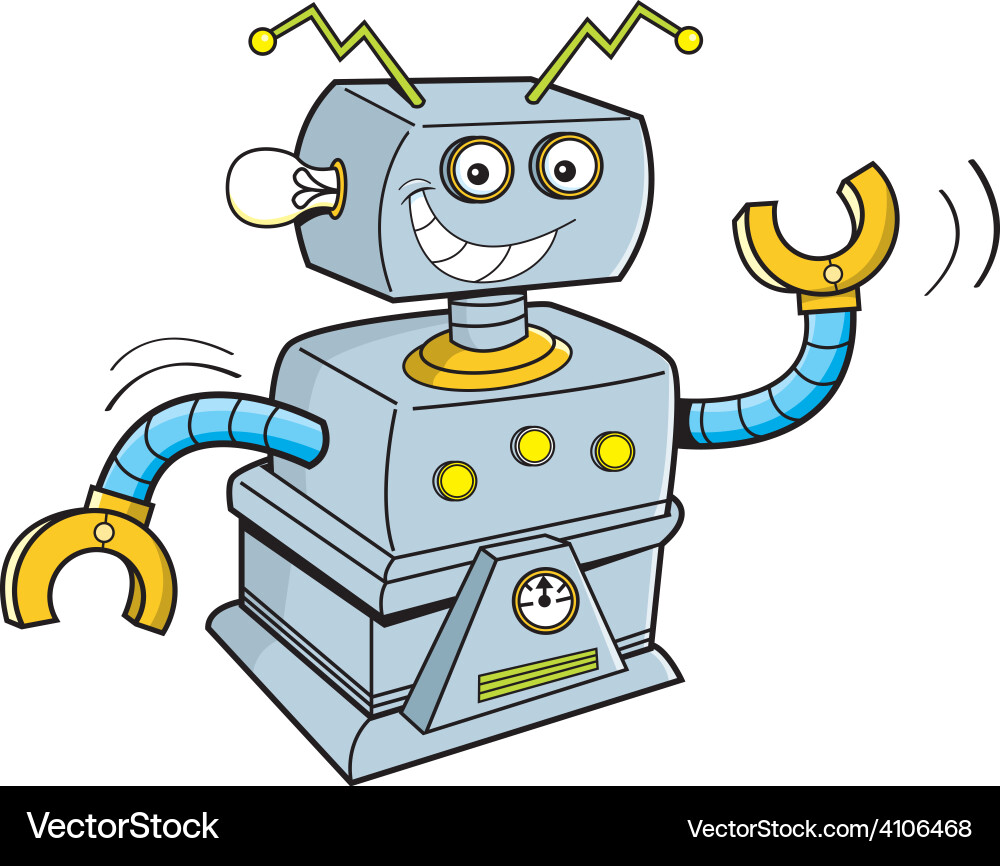 Cartoon smiling robot Royalty Free Vector Image