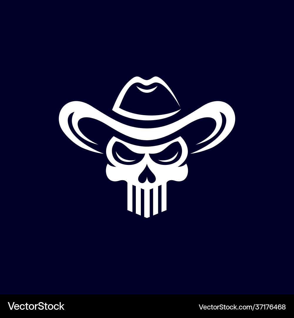 Cowboy skull logo design Royalty Free Vector Image