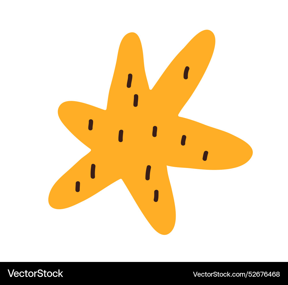 Cute star in simple doodle childlike style funny Vector Image