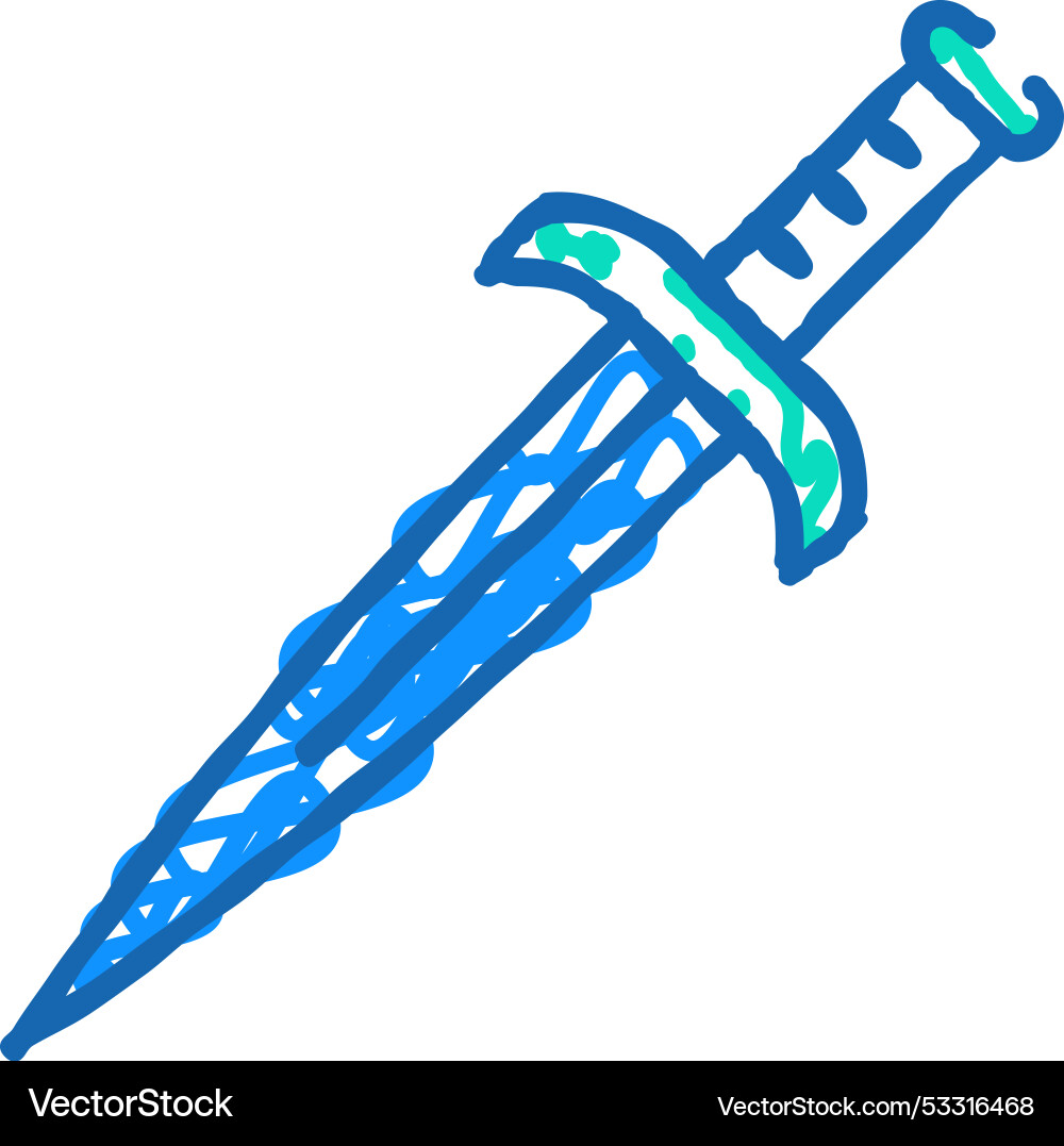 Dagger knife icon doodle Royalty Free Vector Image