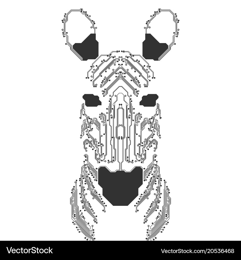 Electronic zebra Royalty Free Vector Image - VectorStock