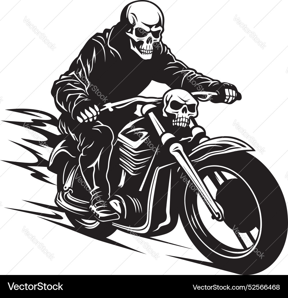 Ghost rider redux skeleton in leather jacket Vector Image