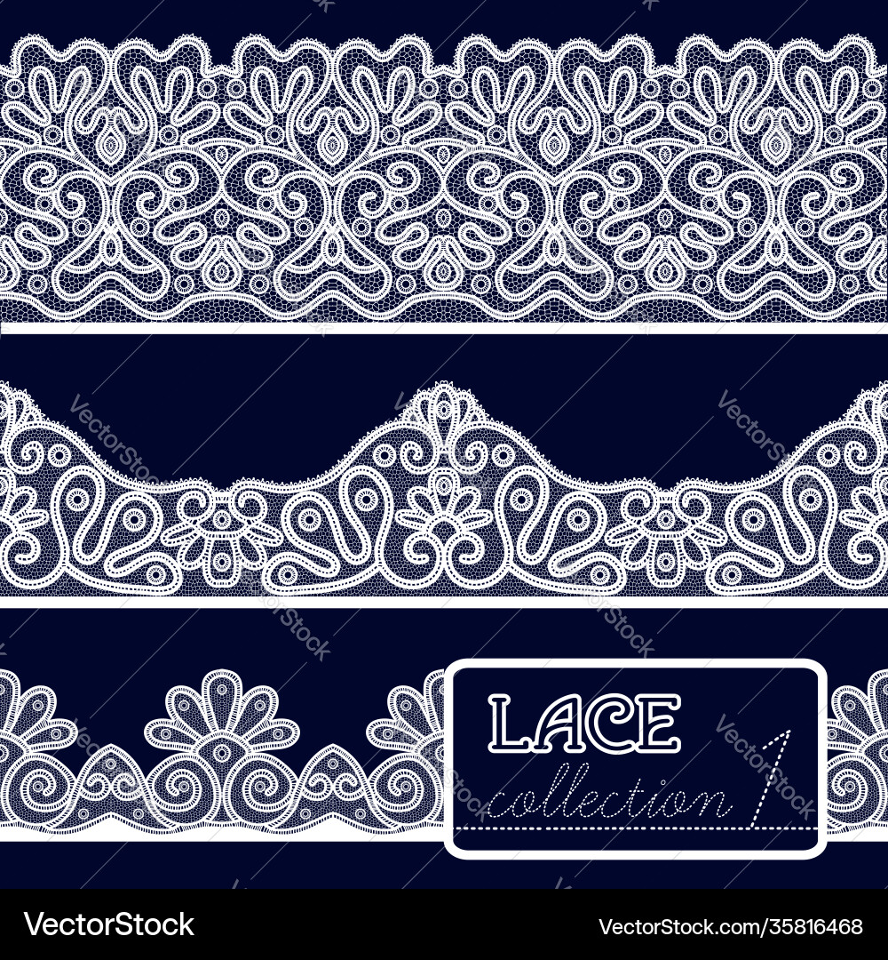 Lace patterns set Royalty Free Vector Image - VectorStock
