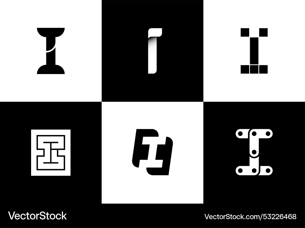 Letter i fonts and logo design Royalty Free Vector Image