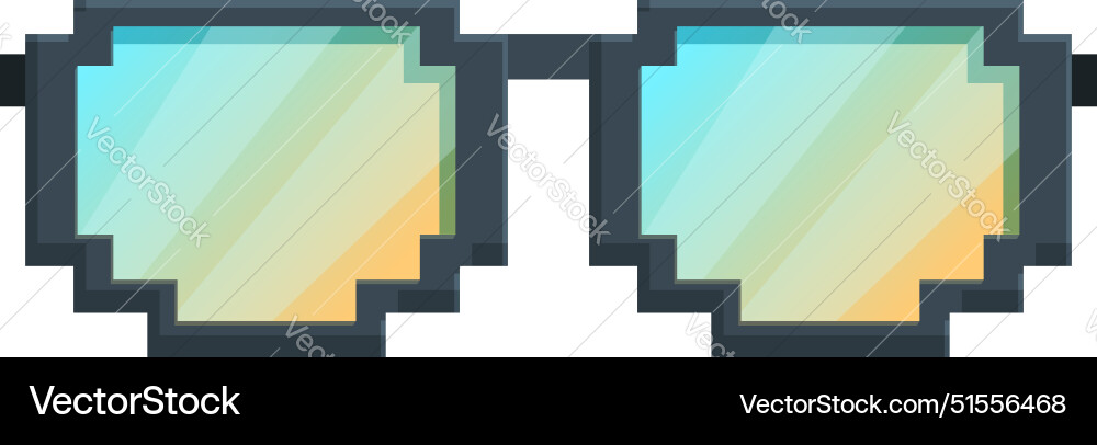 Pixel art sunglasses representing 8 bit style Vector Image