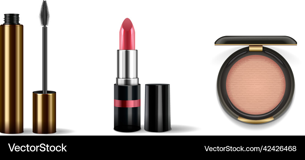 Realistic cosmetic products set Royalty Free Vector Image