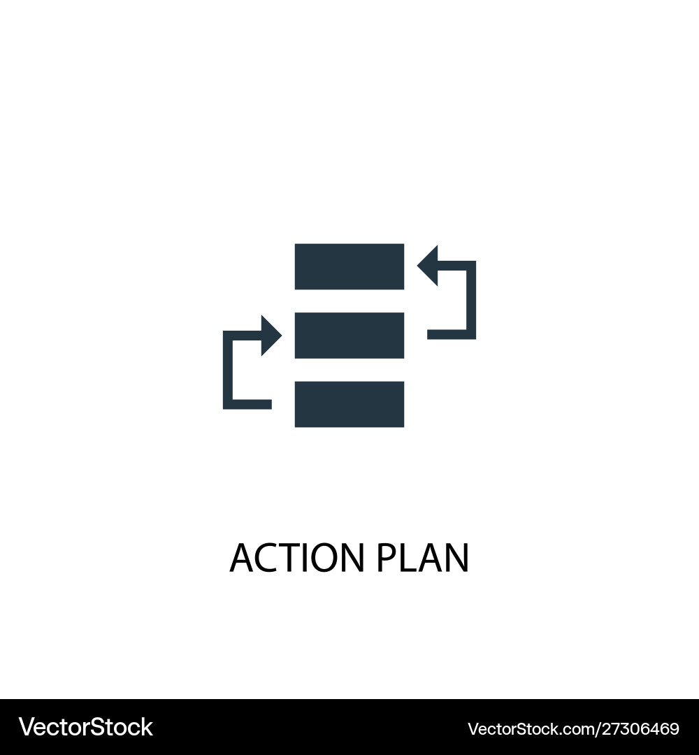 Action plan icon simple element Royalty Free Vector Image