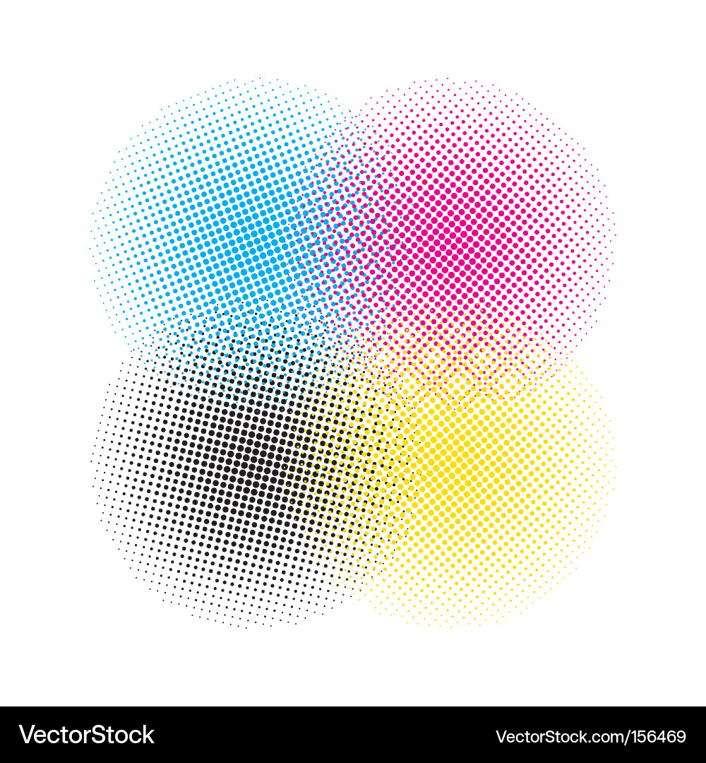 Cmyk halftone background Royalty Free Vector Image