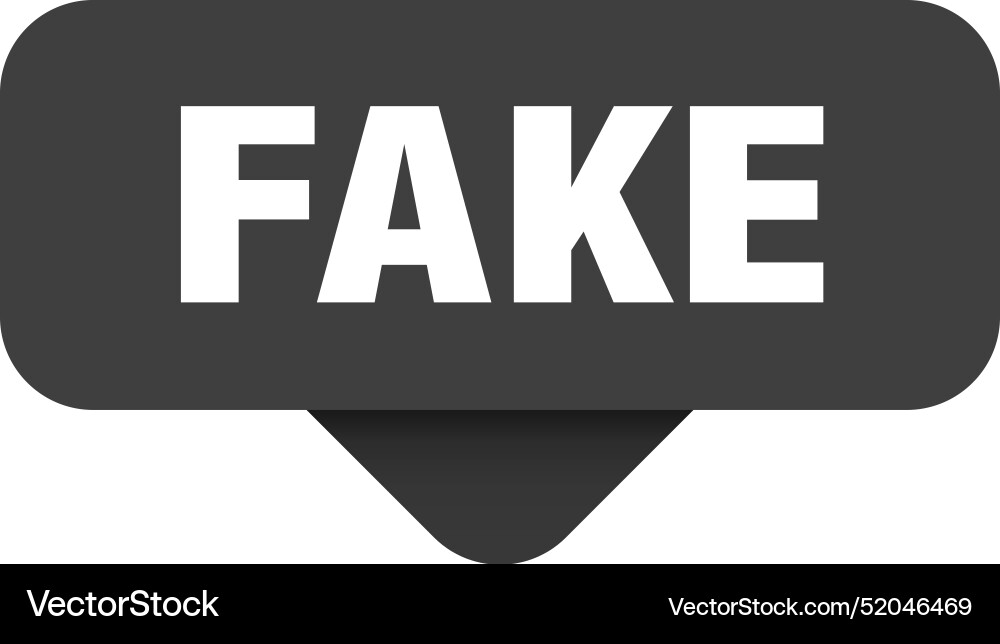 Fake sticker sign on transparent background Vector Image