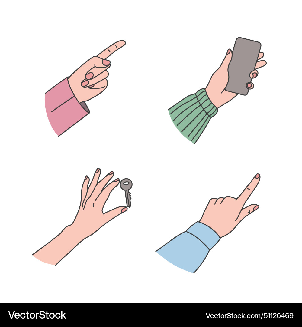 Female hands hand gestures index finger points Vector Image