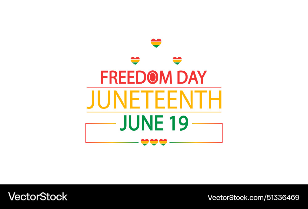 Freedom day juneteenth text design Royalty Free Vector Image