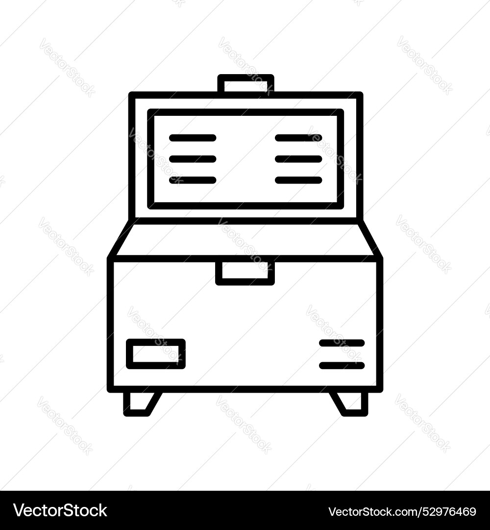Horizontal shop refrigerator icon Royalty Free Vector Image