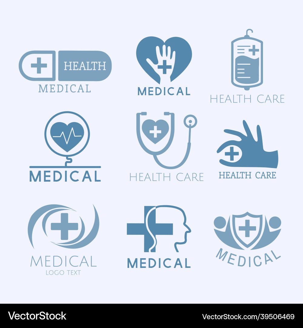 Medical Service Logo Collection Royalty Free Vector Image
