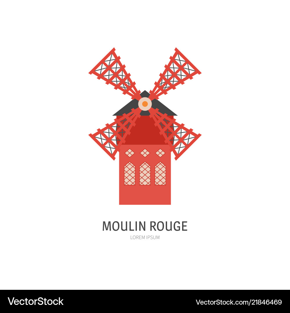 Moulin rouge drawing Royalty Free Vector Image