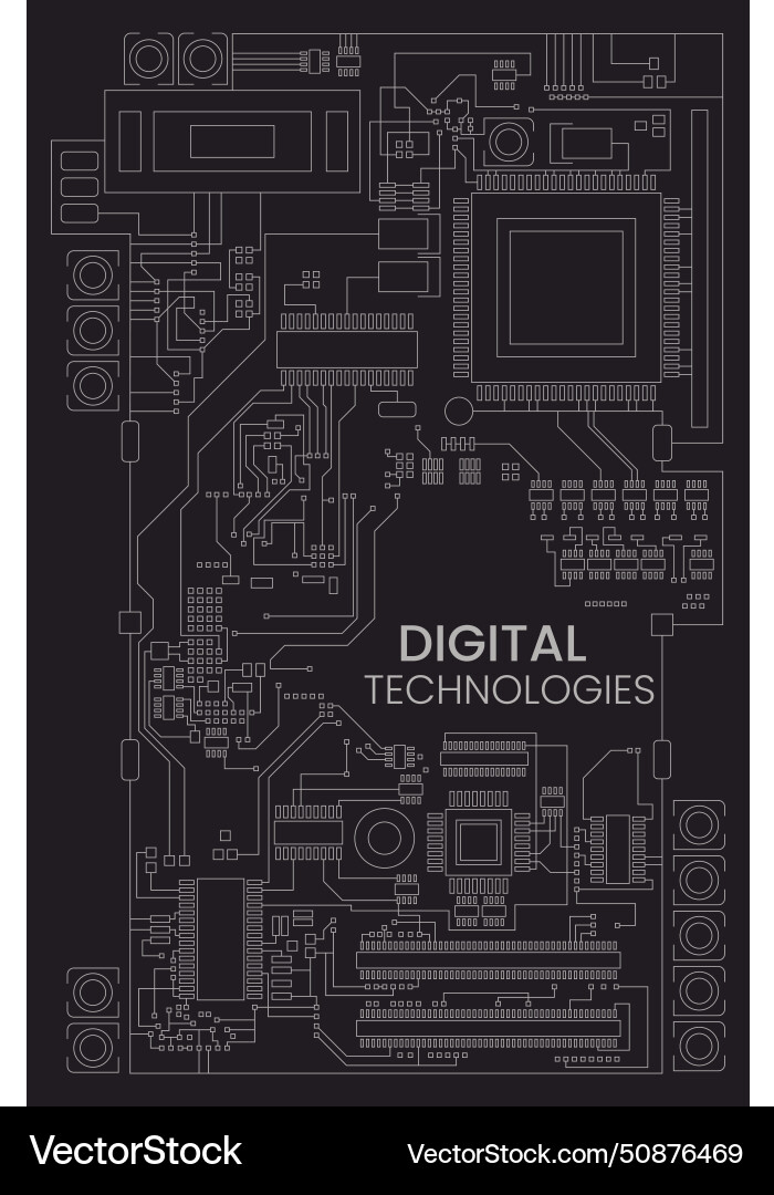 Printed circuit board of circuit Royalty Free Vector Image