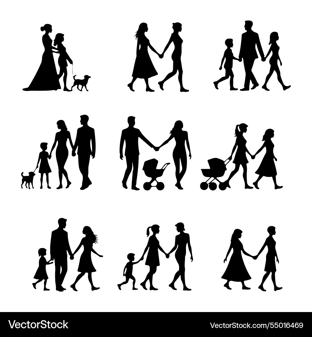 Romantic couples Royalty Free Vector Image - VectorStock