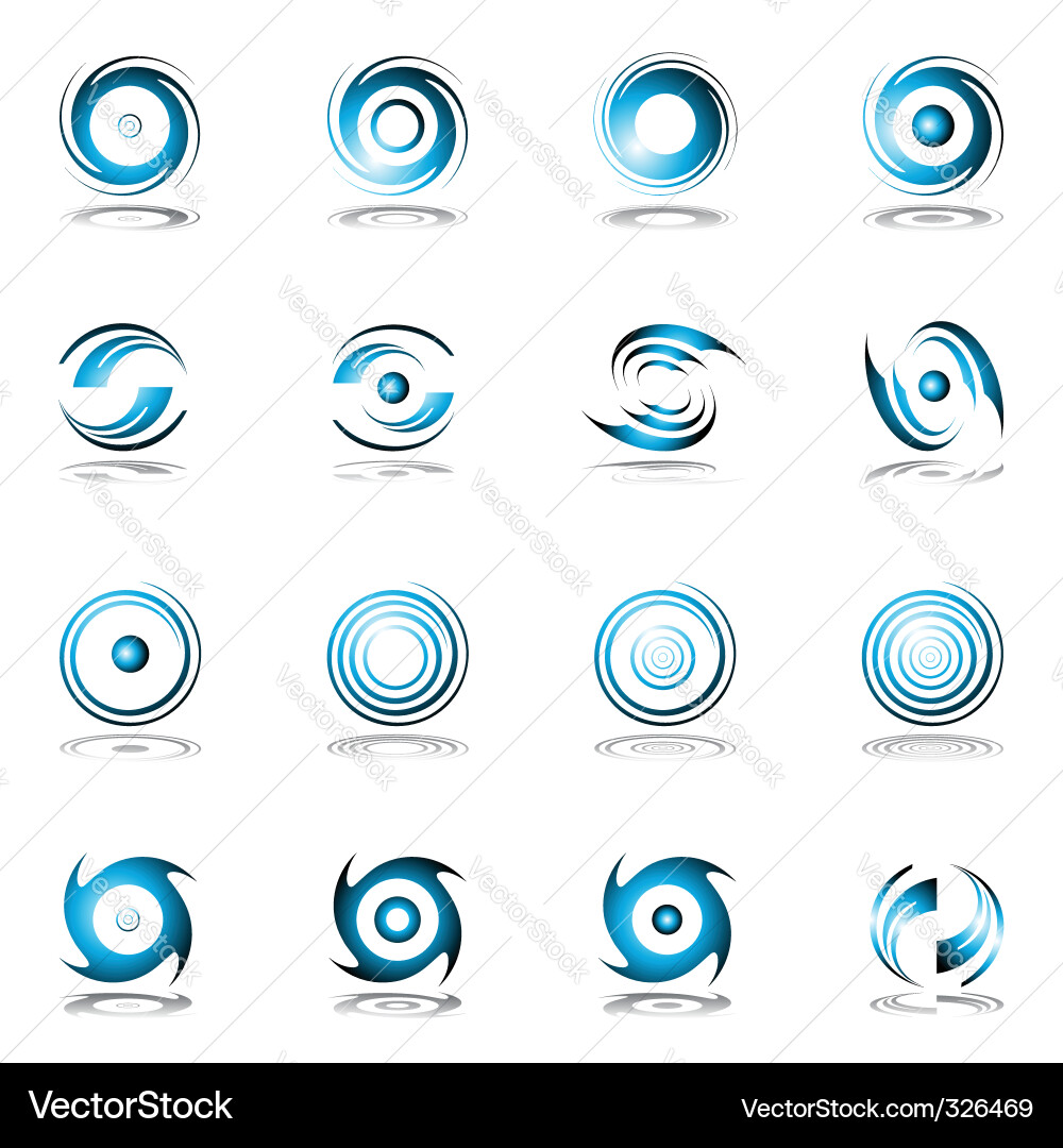 Rotation movement design elements set Royalty Free Vector