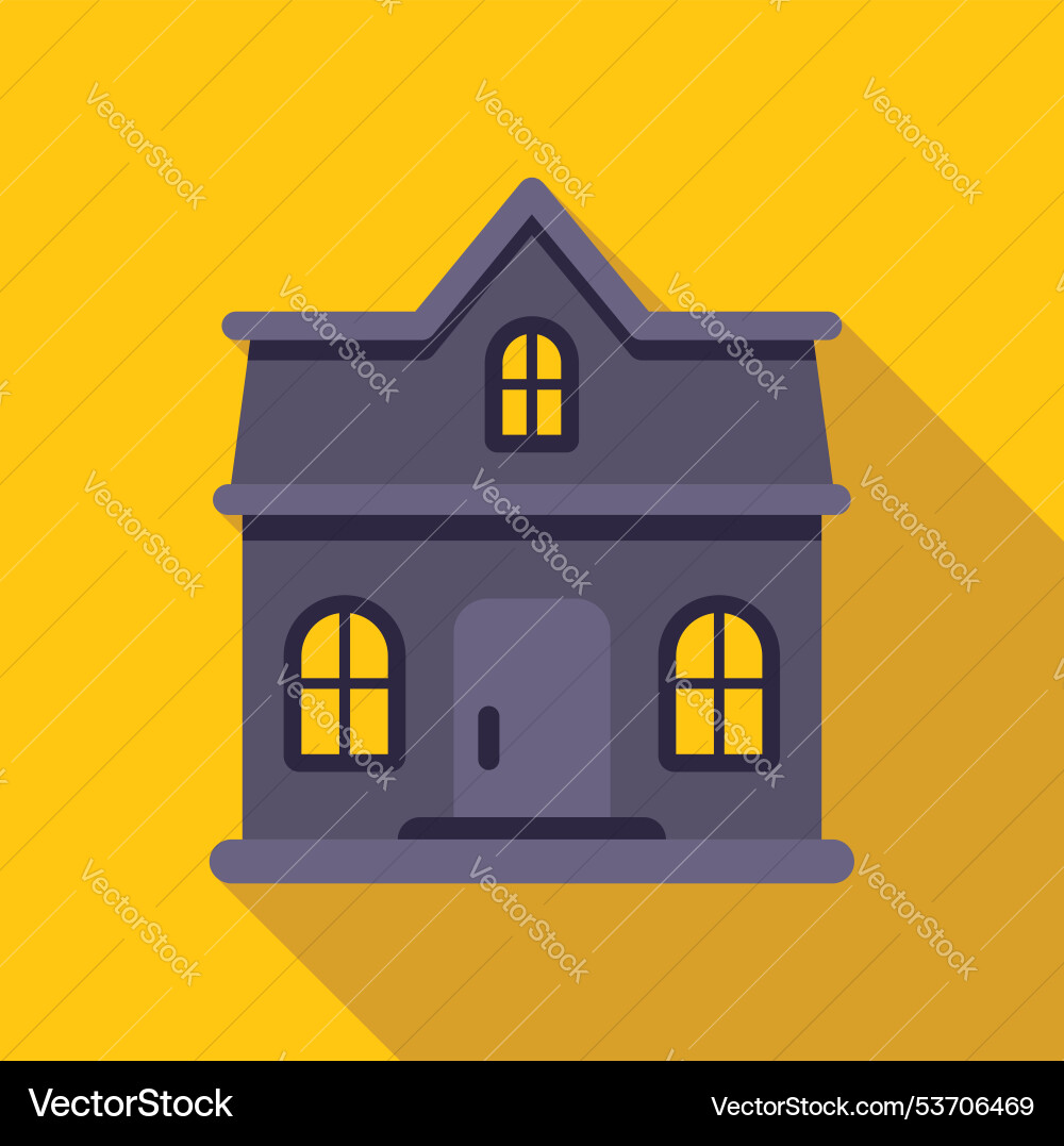 Two story haunted house casting long shadow Vector Image