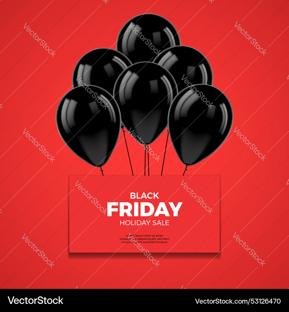 Black friday discount ad template red card Vector Image