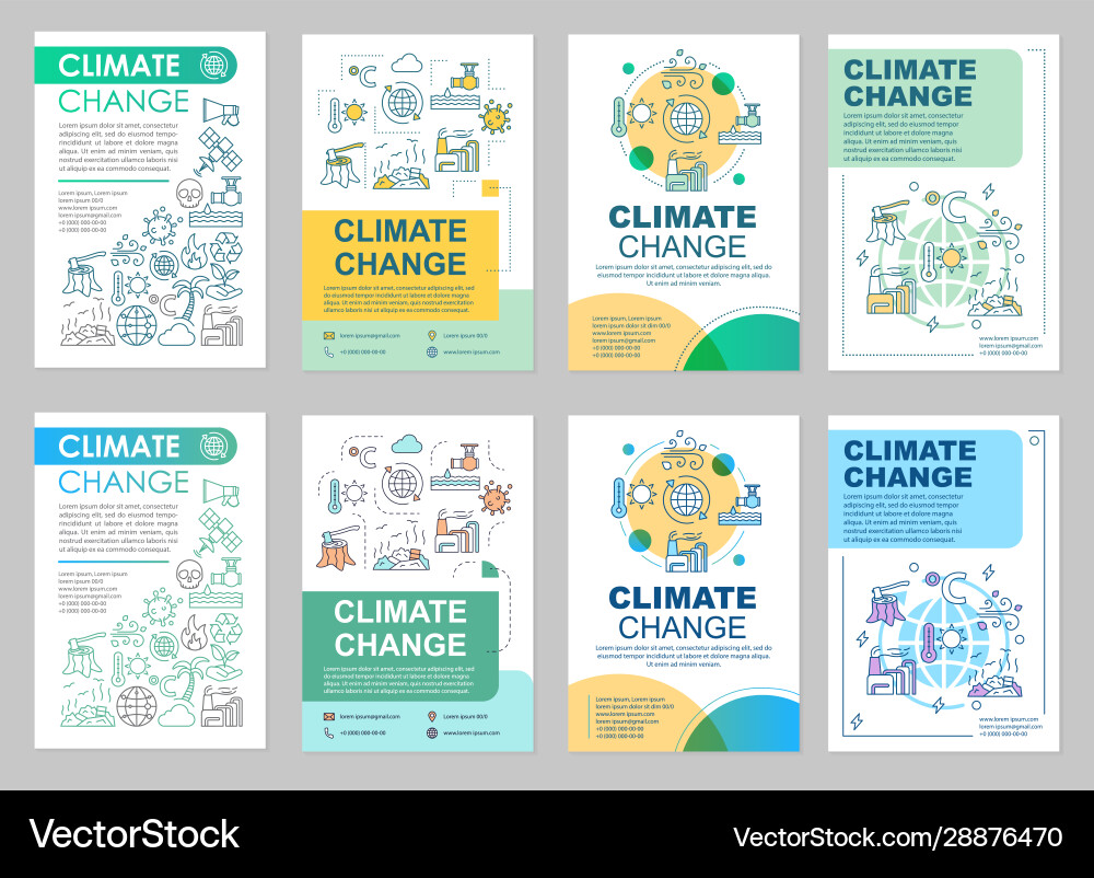 Climate change brochure template layout Royalty Free Vector