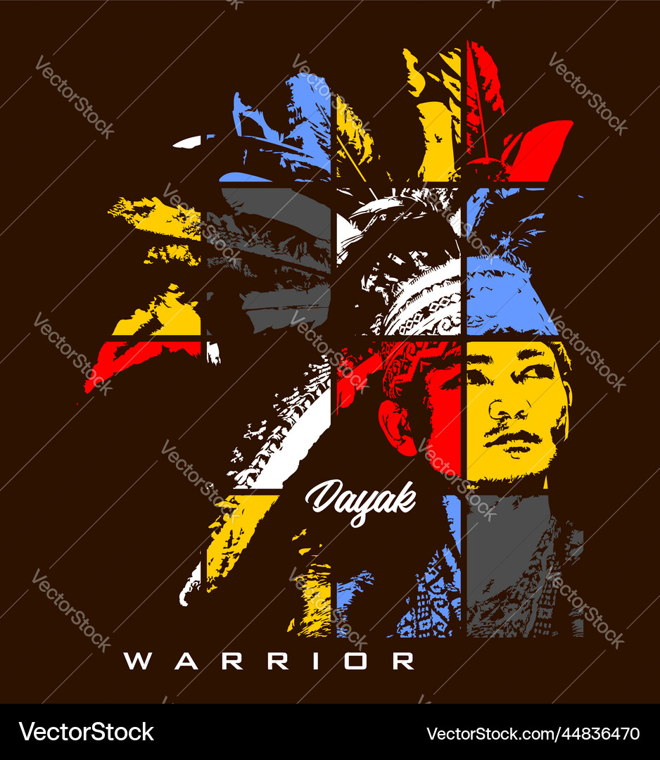 Dayak warrior from kalimantan indonesia Royalty Free Vector